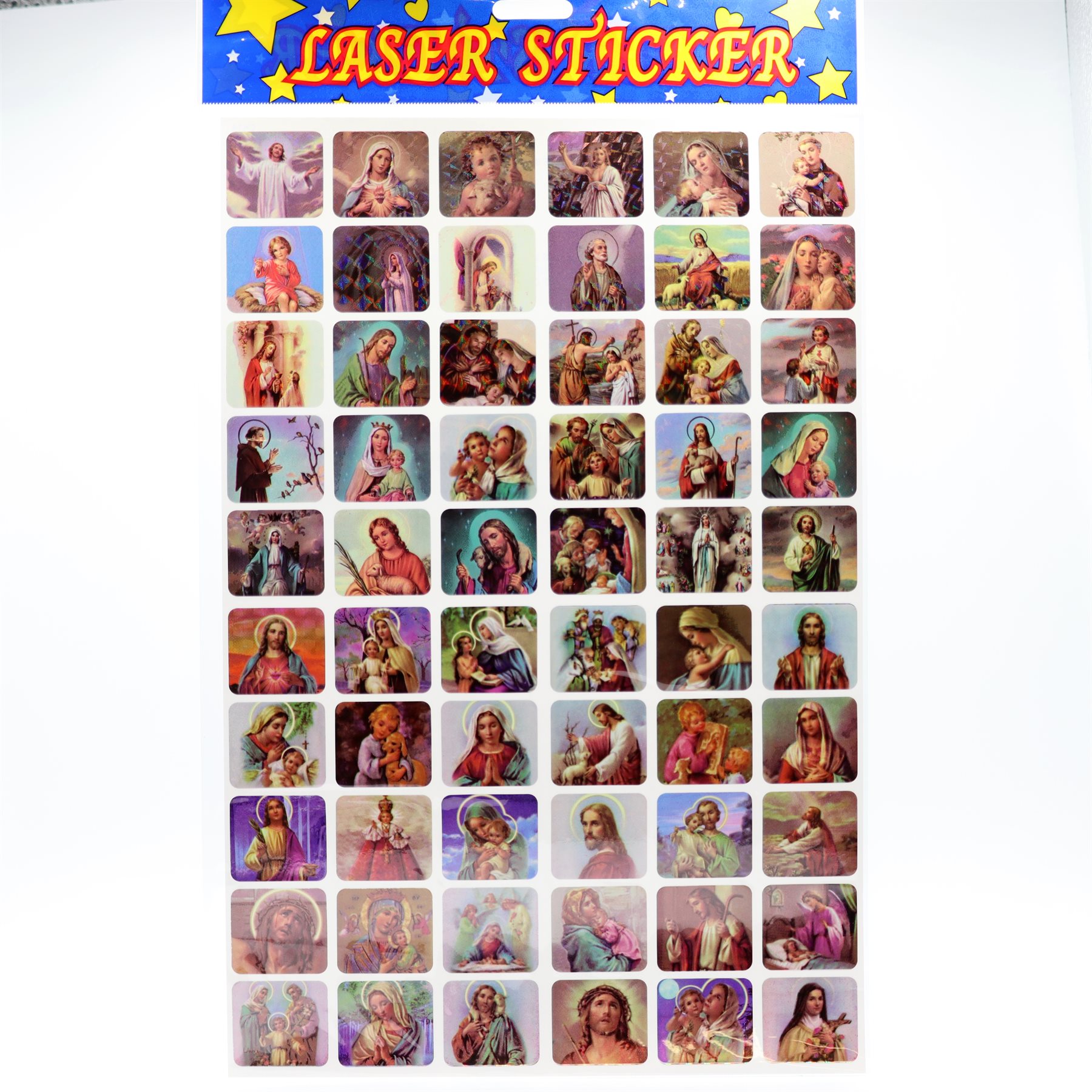 Religious Laser Stickers, 60 Designs Per Sheet