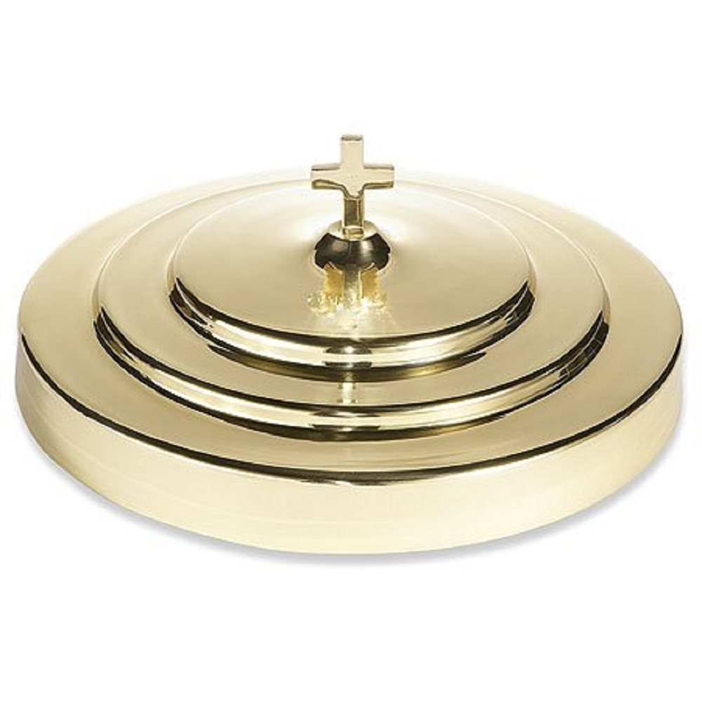Plateau de communion à hostie en laiton doré, 26 cm Dia