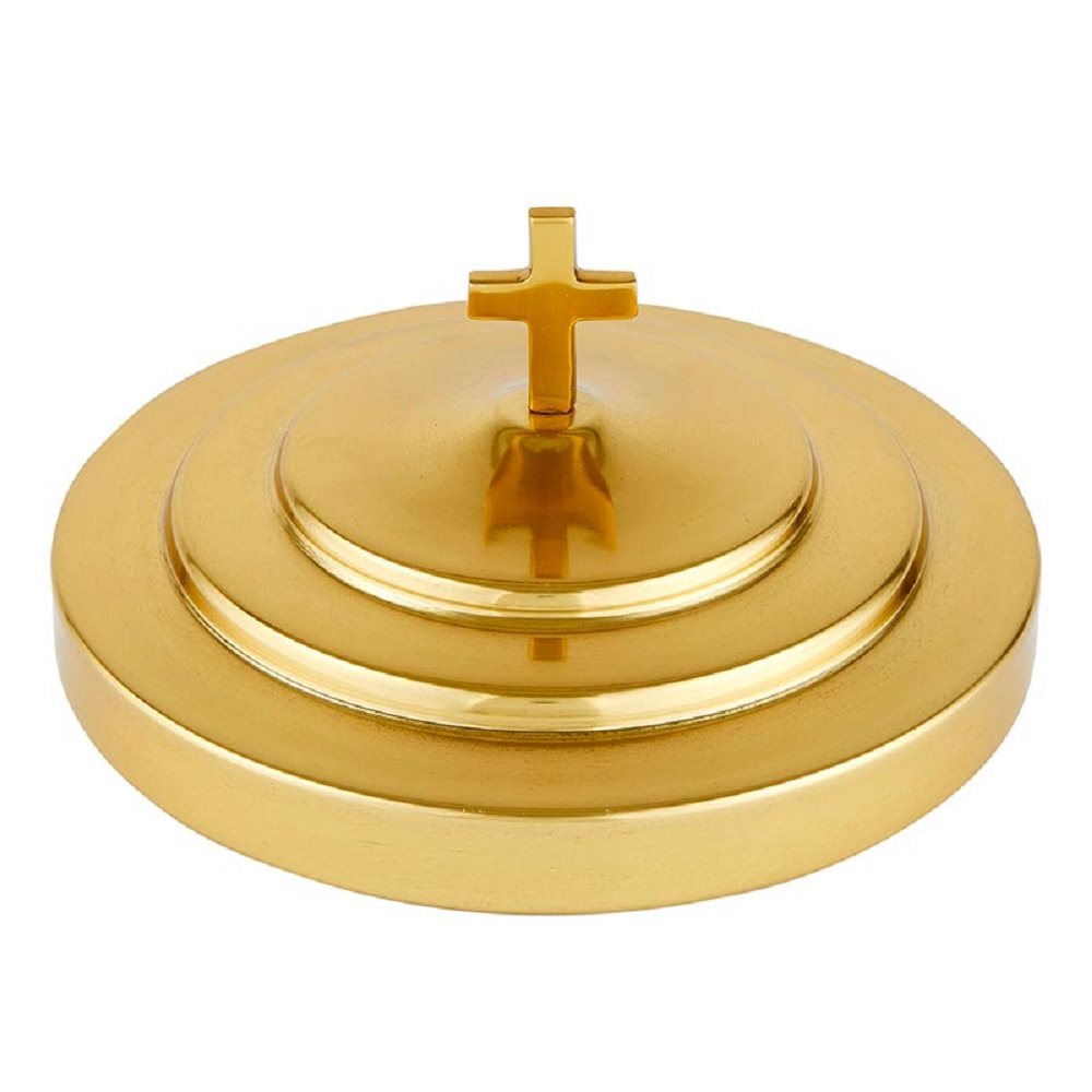 Plateau de communion à hostie en aluminium doré, 20.3 cm Dia